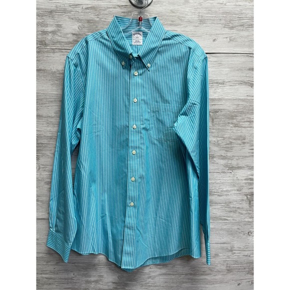 Brooks Brothers | Shirts | Brooks Brothers Button Down Shirt Blue Pin Stripe Long Sleeve Mens L ...